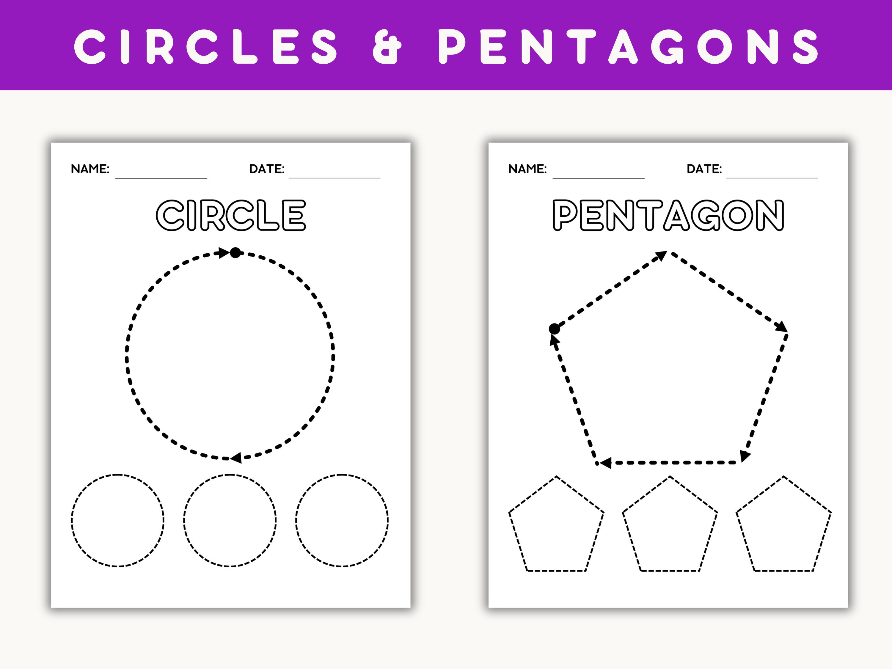 Tracing Shapes Worksheets, Traceable Shapes for Toddlers, Fun With ...