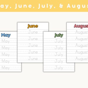Months of the Year Worksheet for Kindergarten, Trace the 12 Months ...