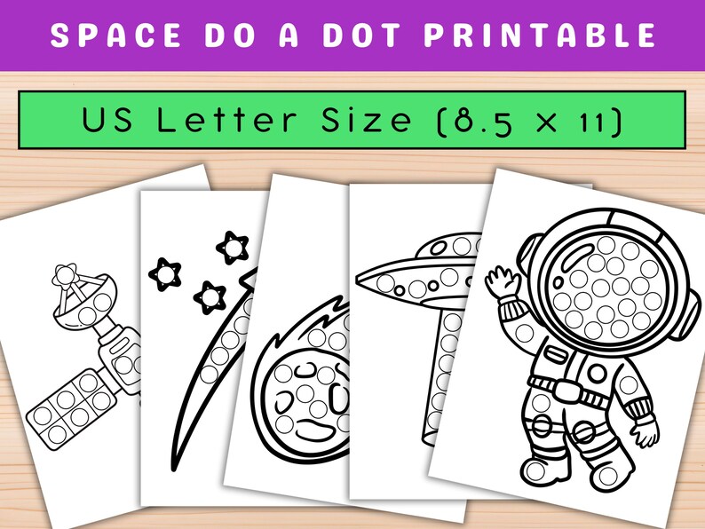 Space Dot Marker Printables for Kids – Space Do a Dot Pages, Preschool ...