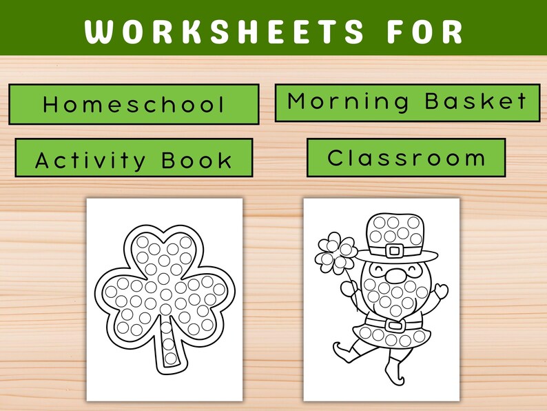 Shamrock Dot Marker Pages for Toddlers • St Patrick’s Day Dot Art ...