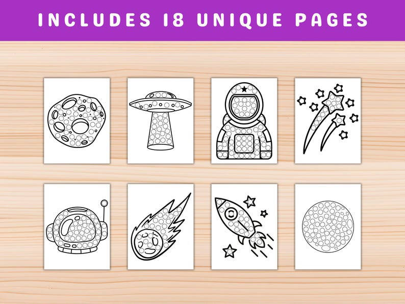 Space Dot Marker Printables for Kids – Space Do a Dot Pages, Preschool ...