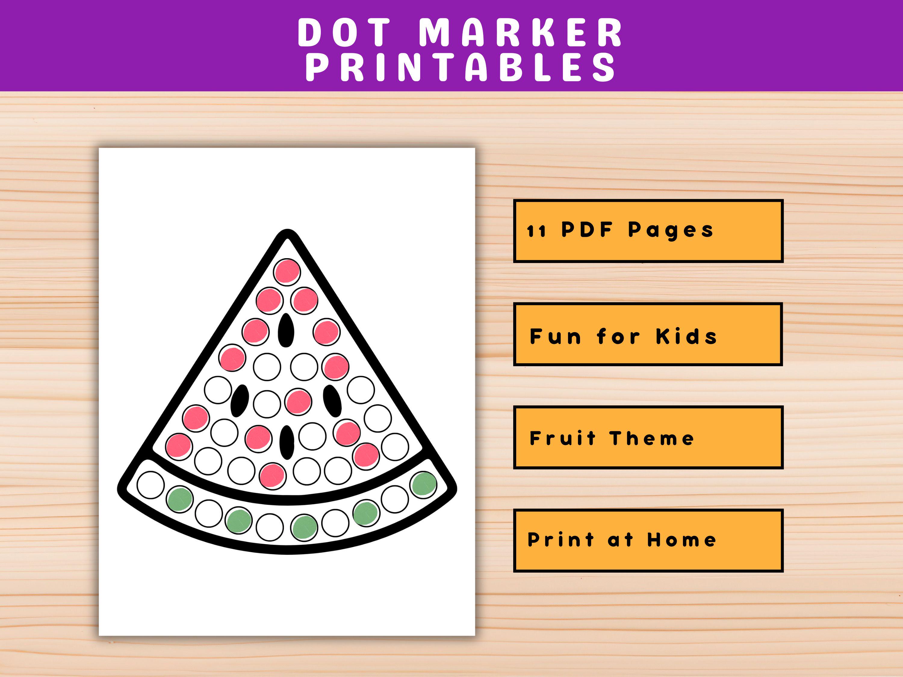 Fruit Dot Marker Printables | Do a Dot Pages for Kids | Preschool Fine ...