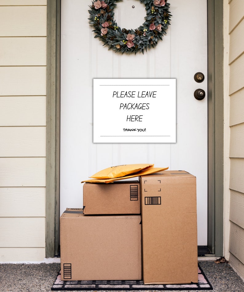 Leave Packages Here Sign: Delivery Instructions Printable (PDF) - Etsy