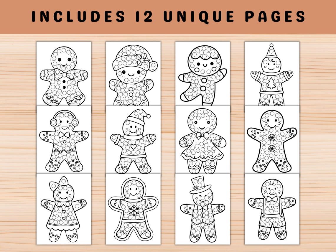 Gingerbread Dot Marker Printables | Christmas Do-a-dot Pages for Kids ...