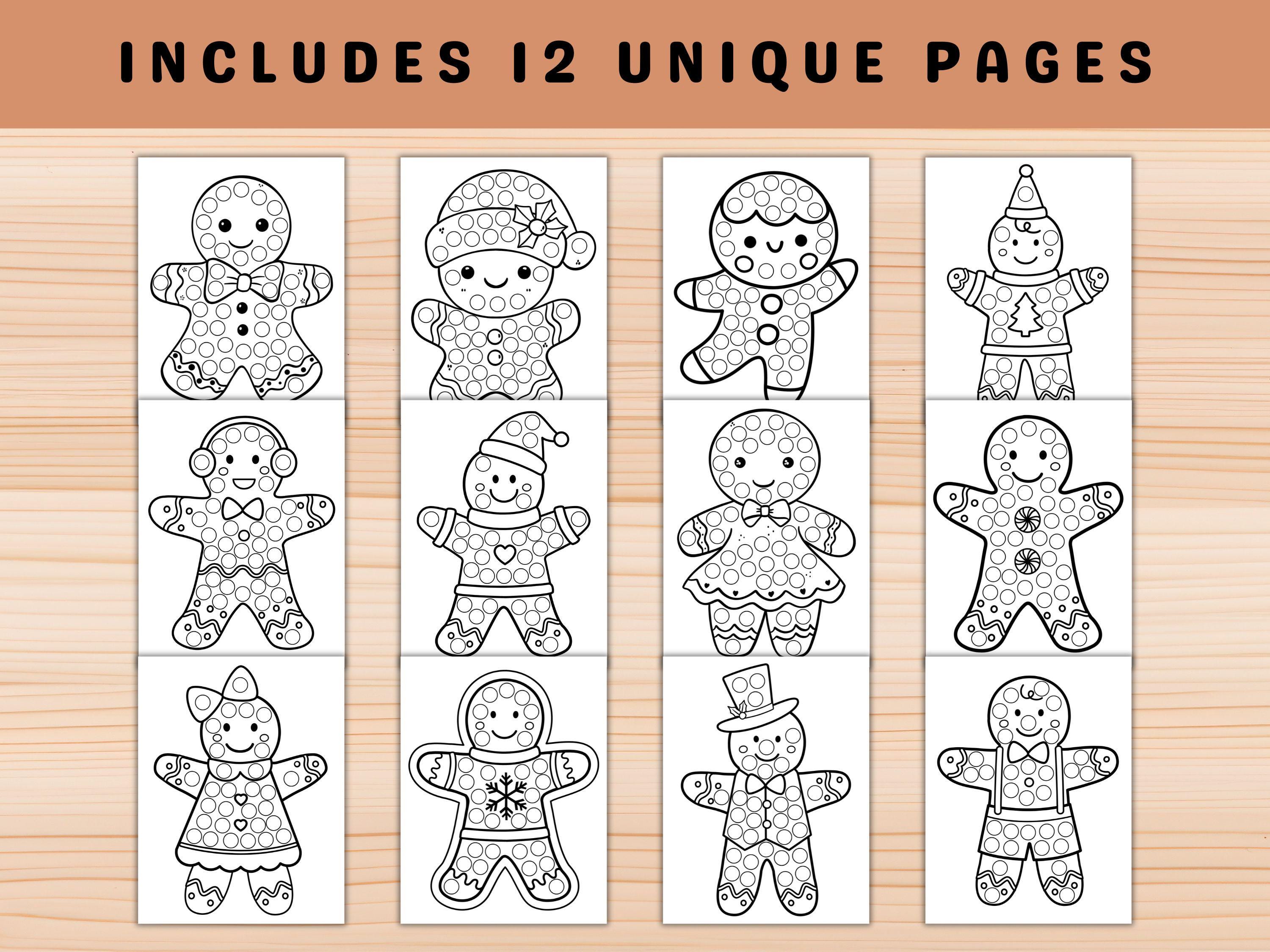 Gingerbread Dot Marker Printables | Christmas Do-a-dot Pages for Kids ...