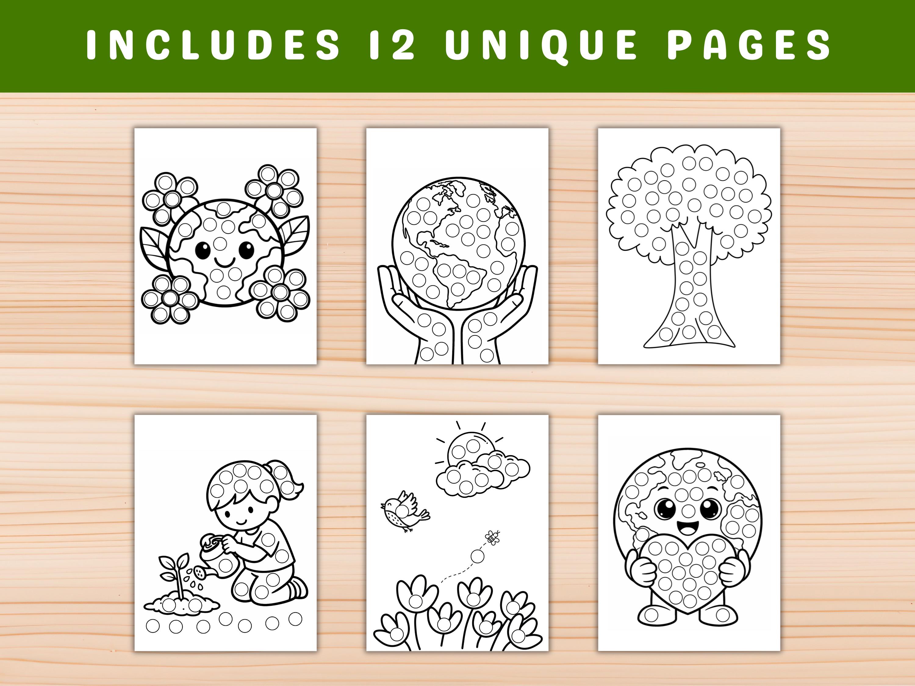 Earth Day Dot Marker Pages Printable | Do A Dot Earth Day Activities ...