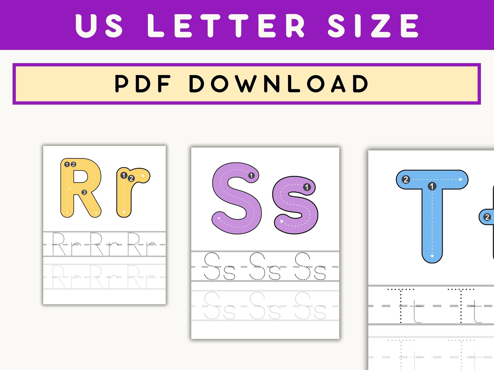 Tracing Letters Printable, A to Z Alphabet Worksheets Pdf, Uppercase ...