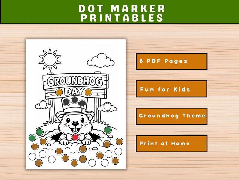 Groundhog Day Dot Marker Pages | Toddler & Preschool Dauber Activity ...