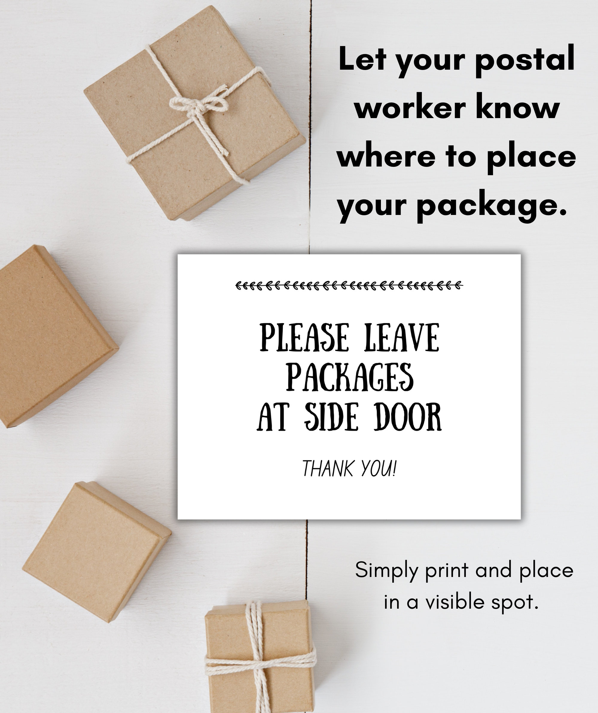 Leave Packages Here Sign: Delivery Instructions Printable (PDF) - Etsy
