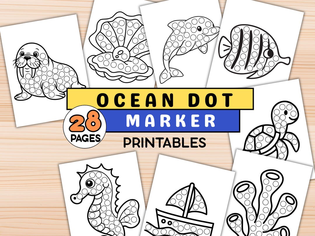 Ocean Dot Marker Printables | Under the Sea Do a Dot Pages for Kids ...