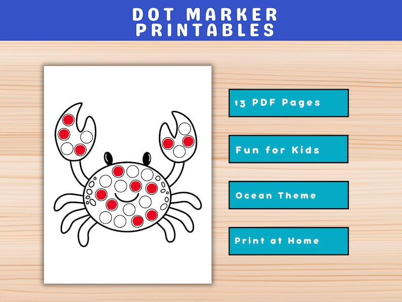 Ocean Animal Dot Marker Printables | Sea Toddler Do-a-dot Coloring ...