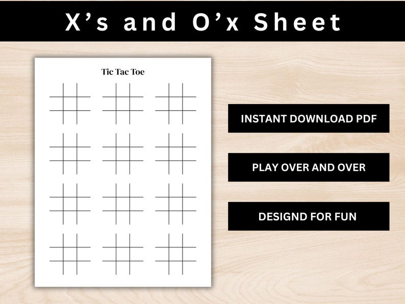 Printable Tic Tac Toe Game Sheet for Kids | Classic XO Game Printable ...