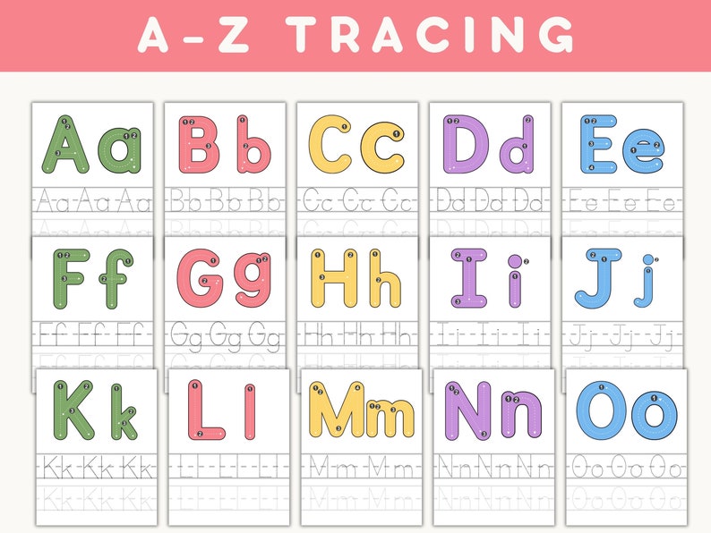 Tracing Letters Printable, A to Z Alphabet Worksheets Pdf, Uppercase ...
