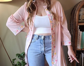 Embroidered Duster Cardigan - Etsy