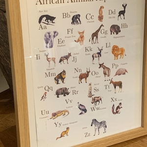 African Animals Alphabet Poster: Educational Wall Art - Etsy