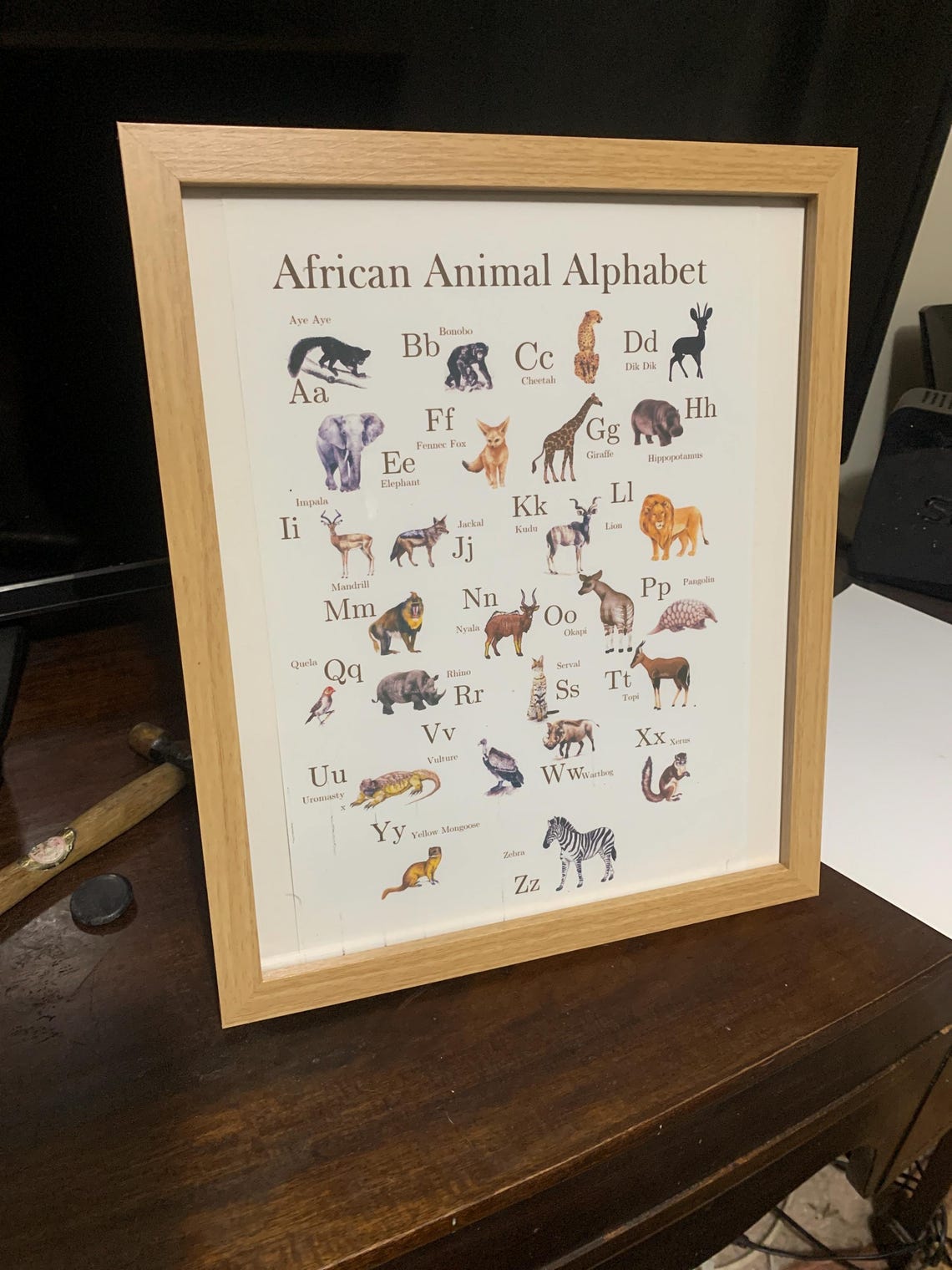 African Animals Alphabet Poster: Educational Wall Art - Etsy
