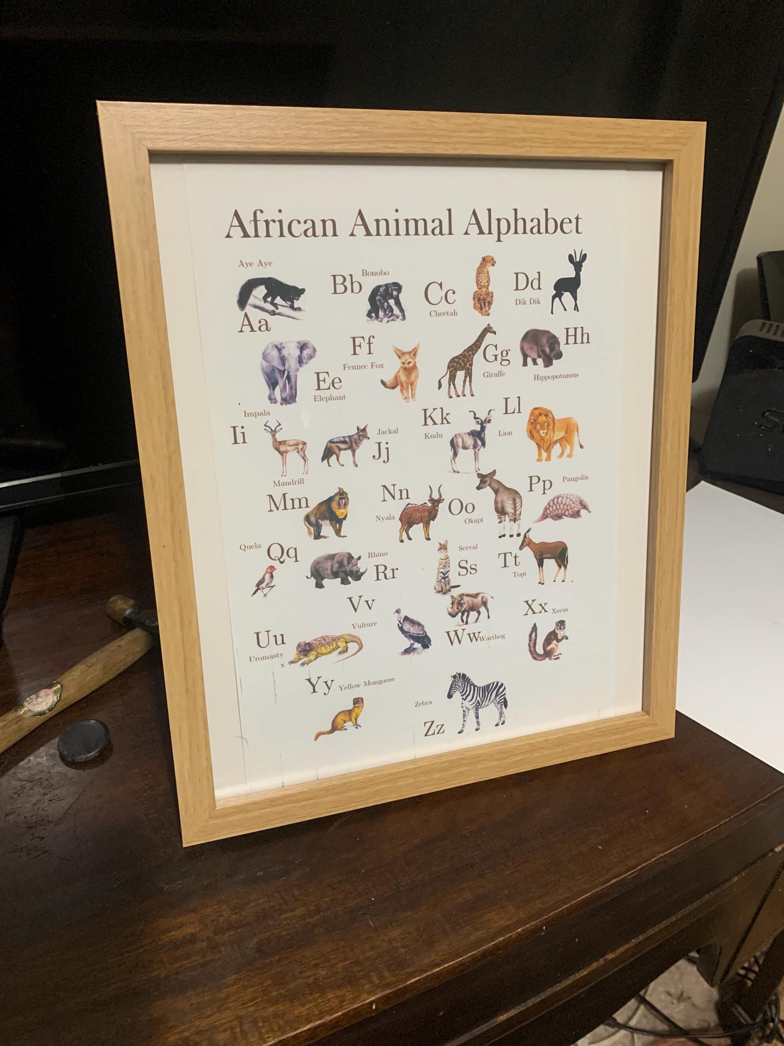 African Animals Alphabet Poster: Educational Wall Art - Etsy