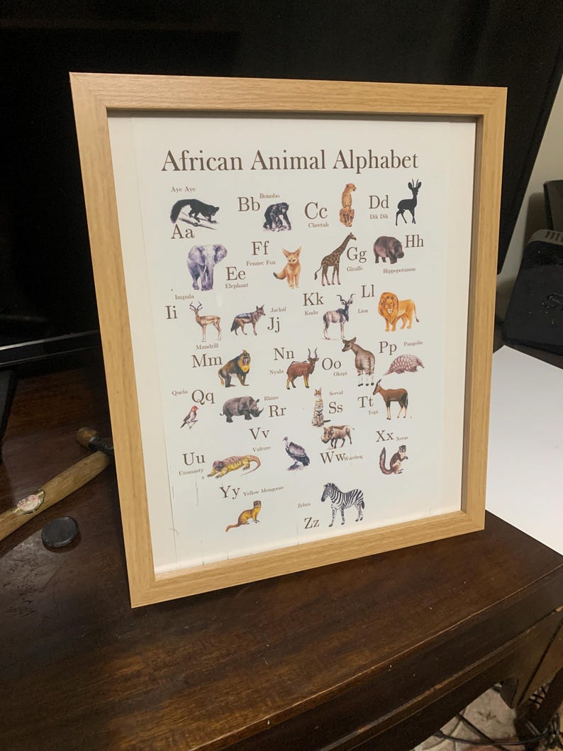 African Animals Alphabet Poster: Educational Wall Art - Etsy