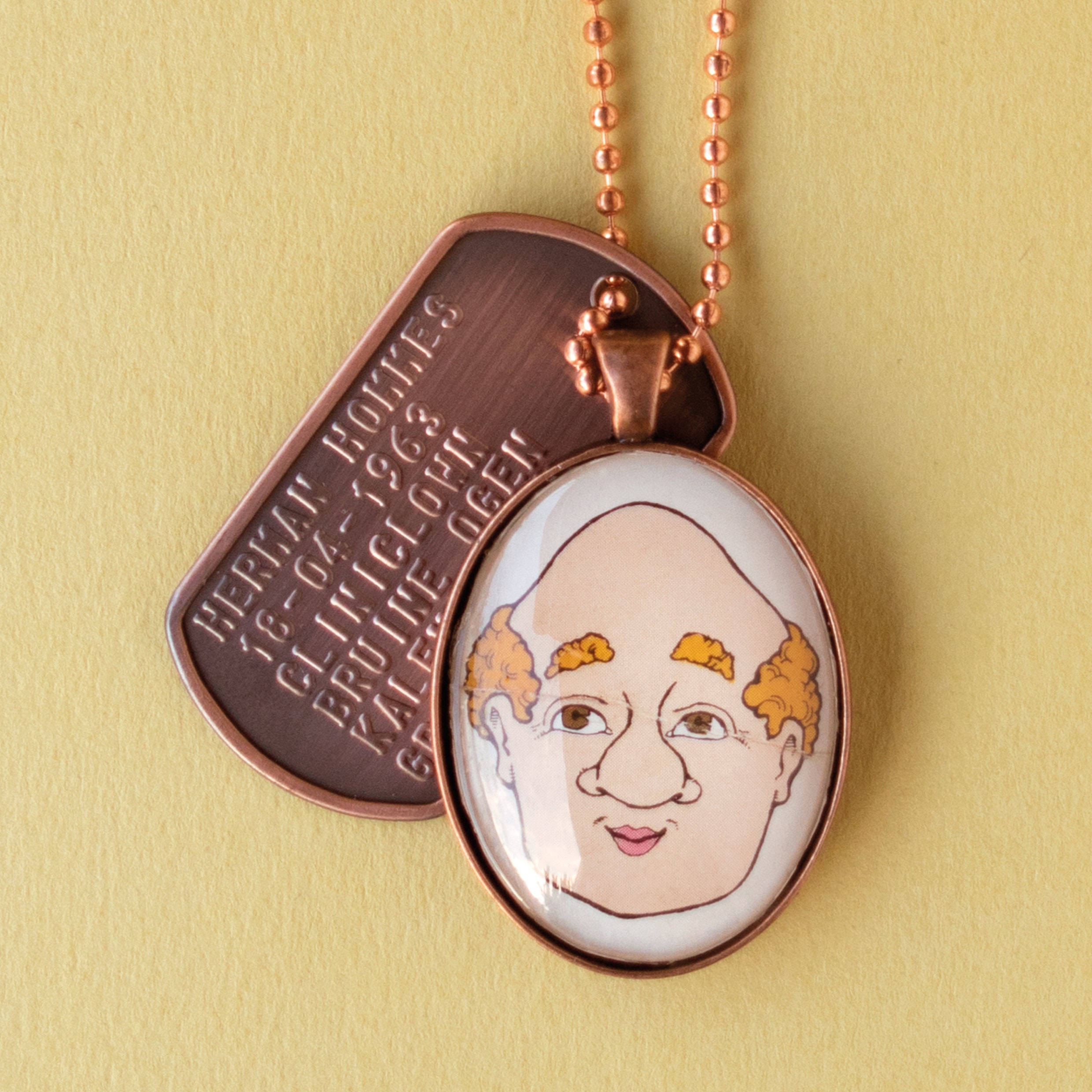 Guess Who Herman Necklace/keychain ID Tag dog Tag Funny Necklace - Etsy UK