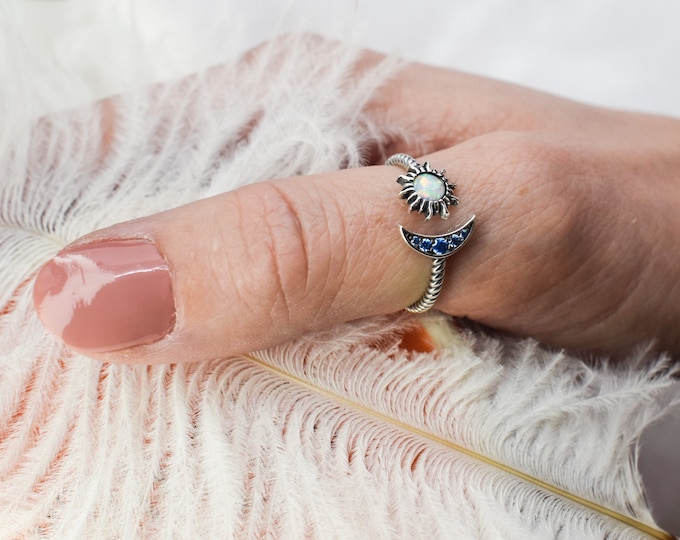 Tiny Sun Ring Dainty Gold Ring Small Stacking Ring Sterling Silver ...