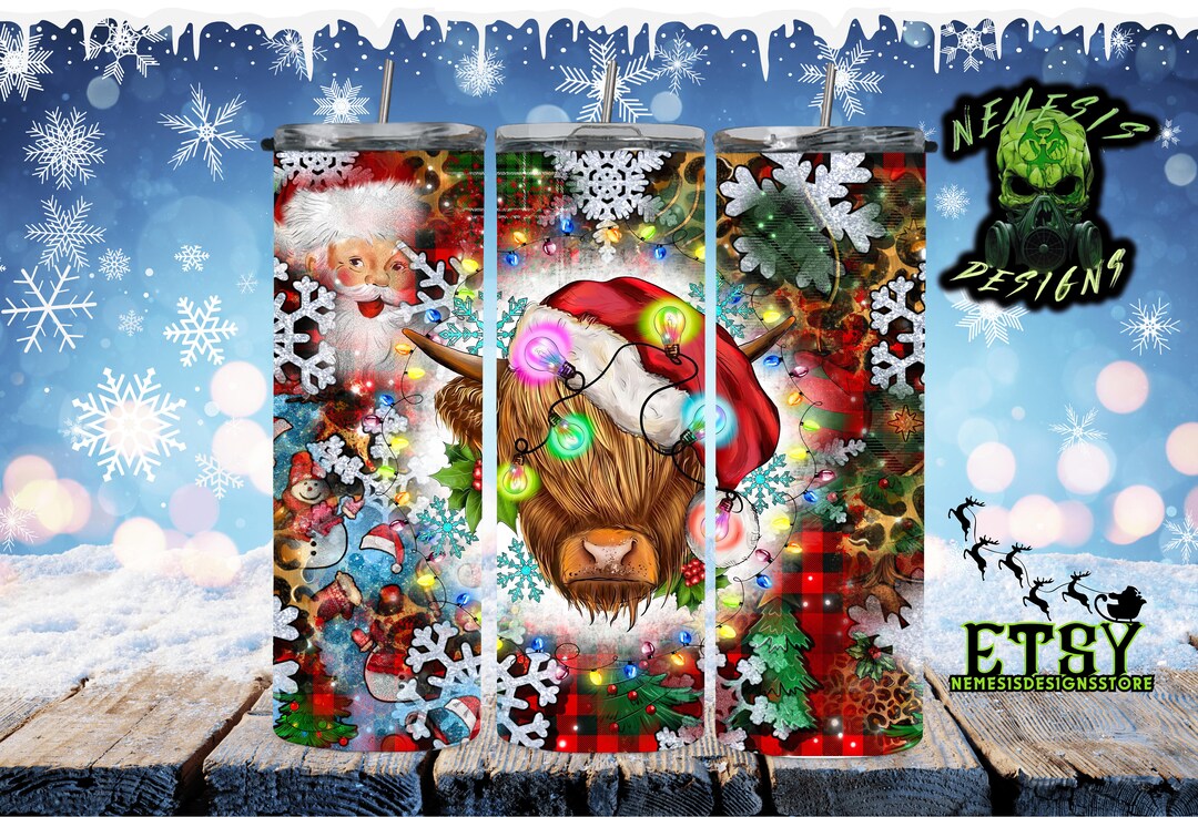 Christmas Cow 20oz Sublimation Tumbler Wrap - Etsy