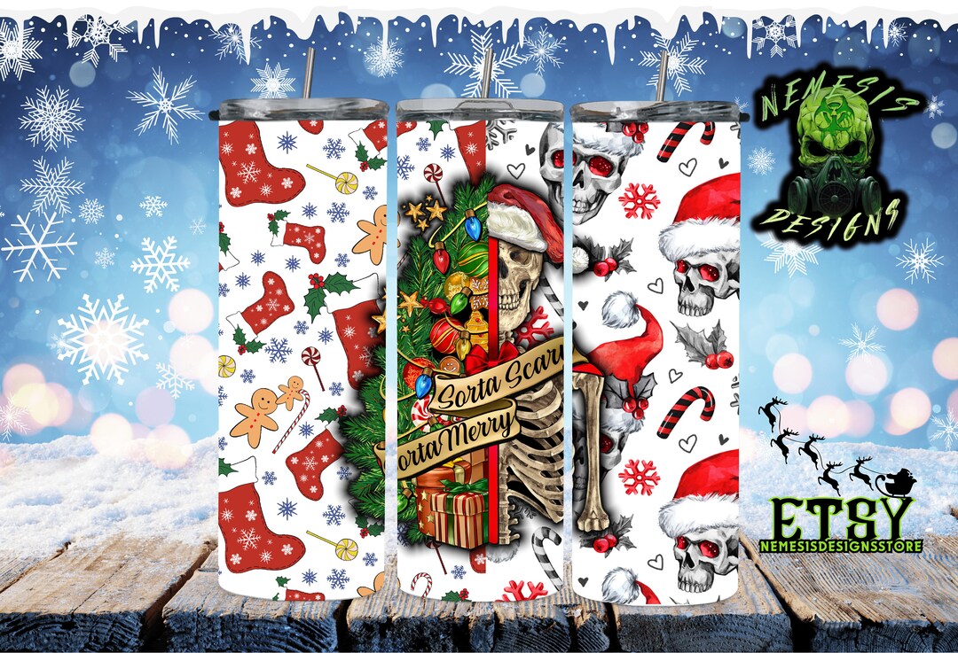 Sorta Scary Sorta Merry 20oz Sublimation Tumbler Wrap - Etsy
