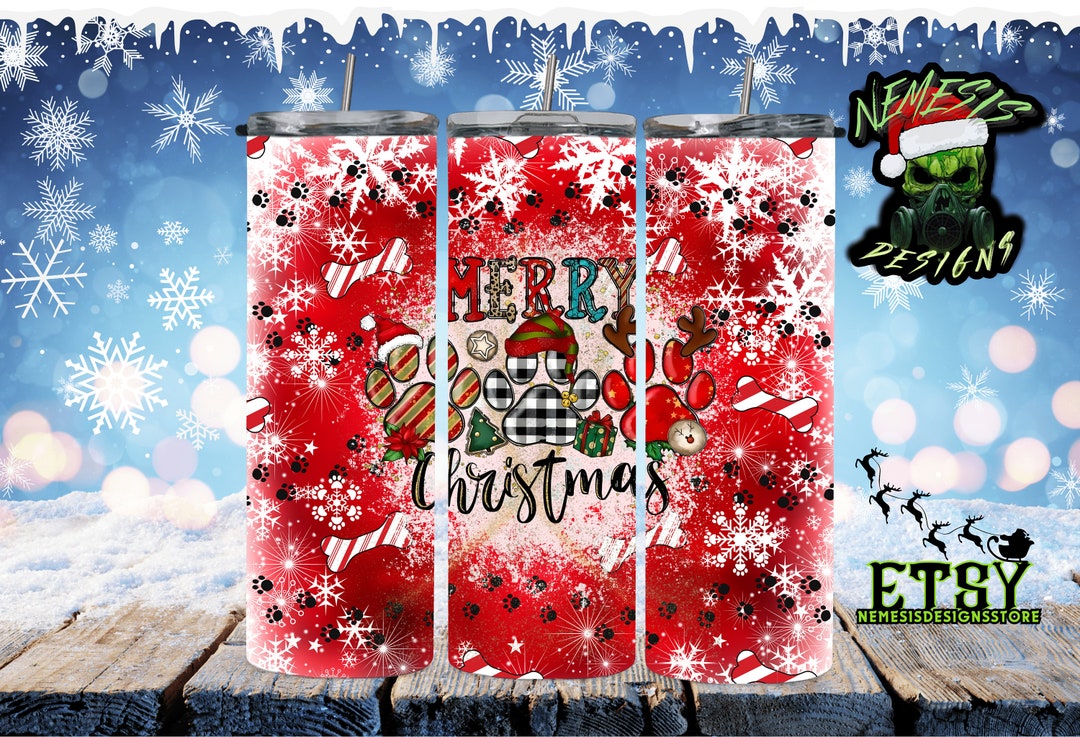 Pet Paw Christmas 20oz Sublimation Tumbler Wrap - Etsy