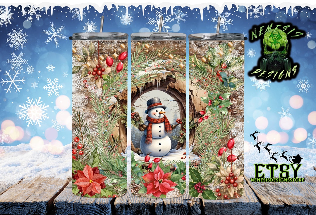 Rustic Snowman 20oz Sublimation Tumbler Wrap - Etsy