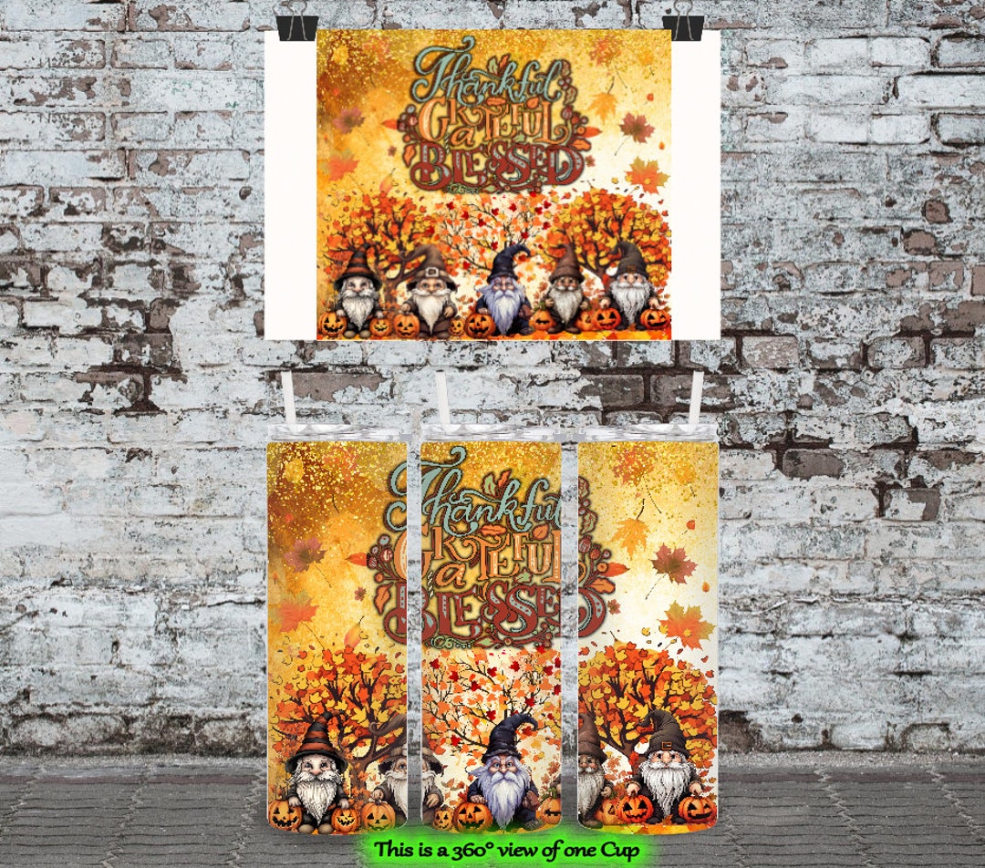 Thankful Gnomes 20oz Sublimation Tumbler Wrap - Etsy