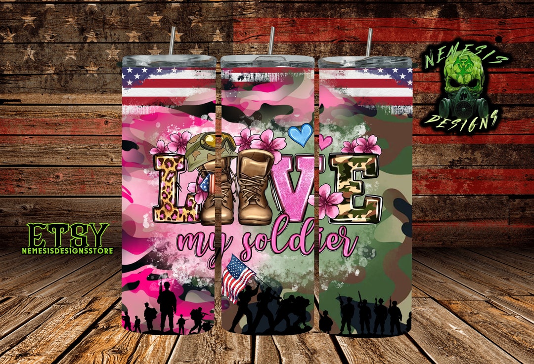 I Love My Soldier 20oz Sublimation Tumbler Wrap - Etsy