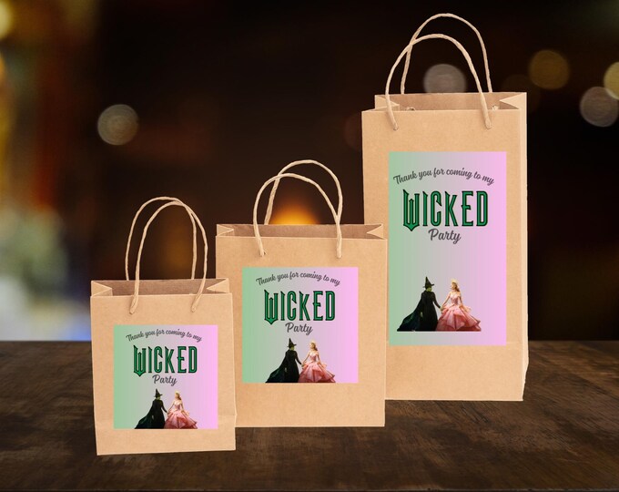Wicked Party Bag Tag Labels | Printable Decorations Glinda and Elphaba ...