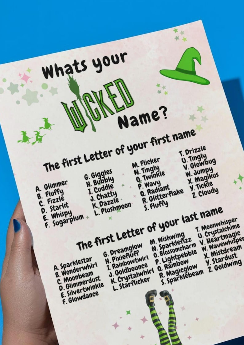 What's Your Wicked Name? | Wicked-inspired Fun Quiz | Printable Travel ...