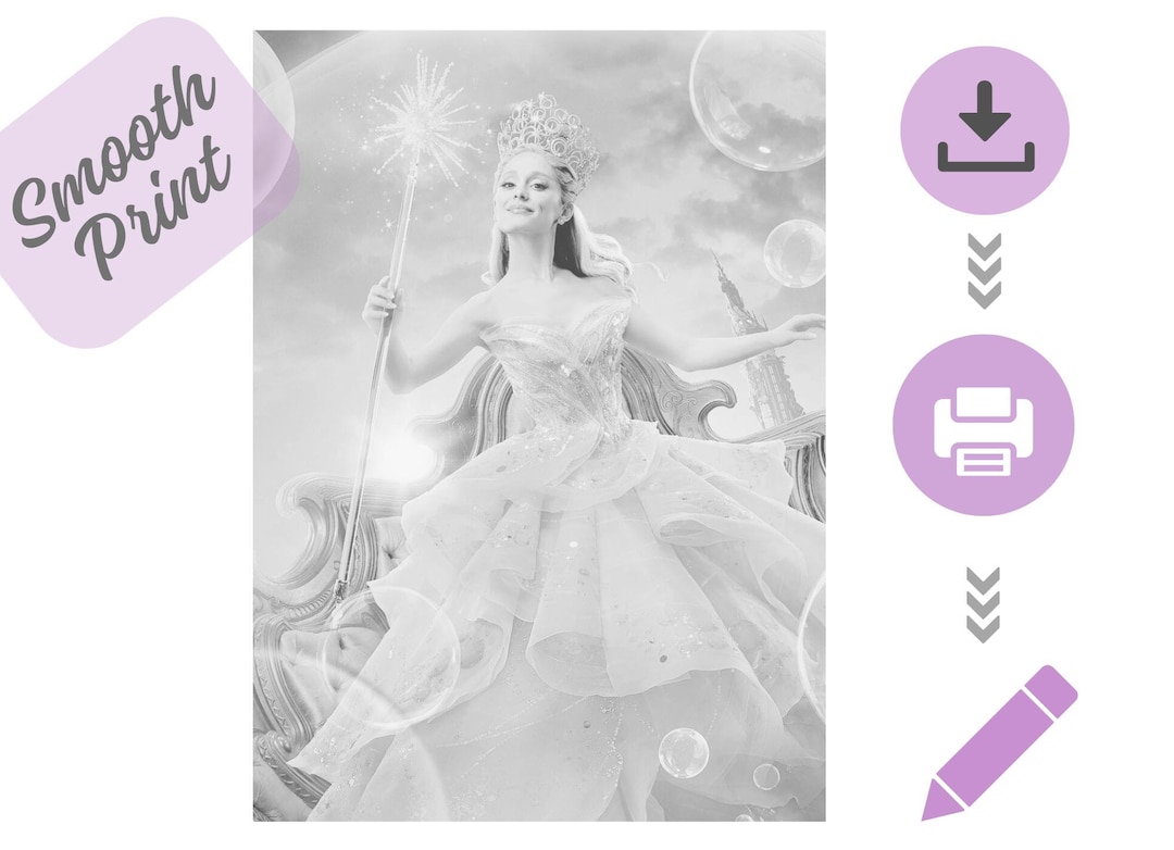 Wicked | Glinda Coloring Design | Coloring Page | Smooth Transition ...
