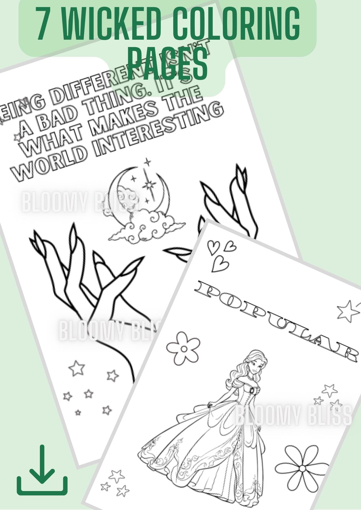 Wicked Coloring Pages : 7 Magical Pages – Ideal for Everyday Use ...