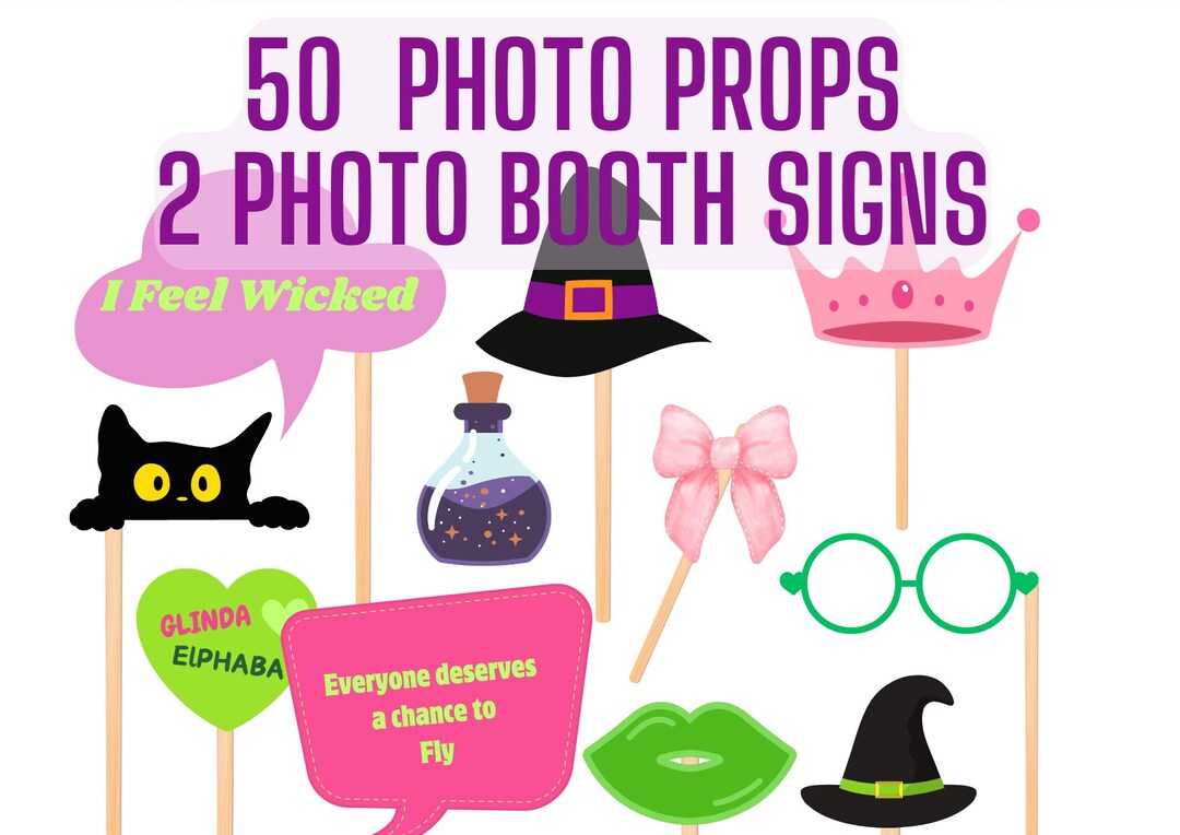 Wicked Photo Booth Props & Signs Printable Party Decorations - Etsy Canada