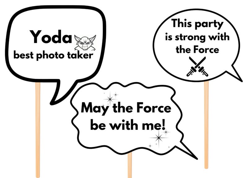 STAR WARS Photo Booth | 9 Booth PROPS | Funny Quotes | Printable Party ...