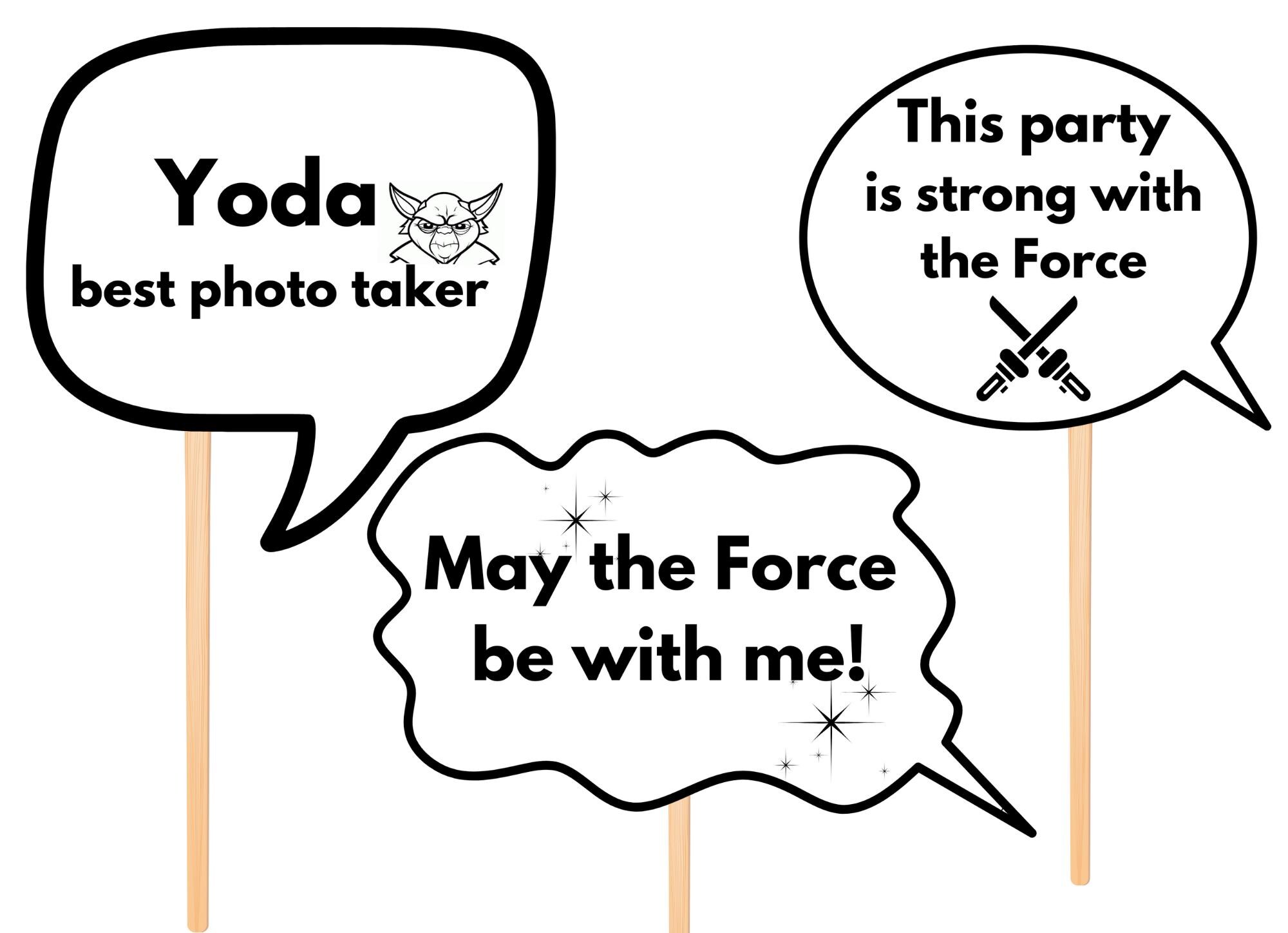 STAR WARS Photo Booth | 9 Booth PROPS | Funny Quotes | Printable Party ...