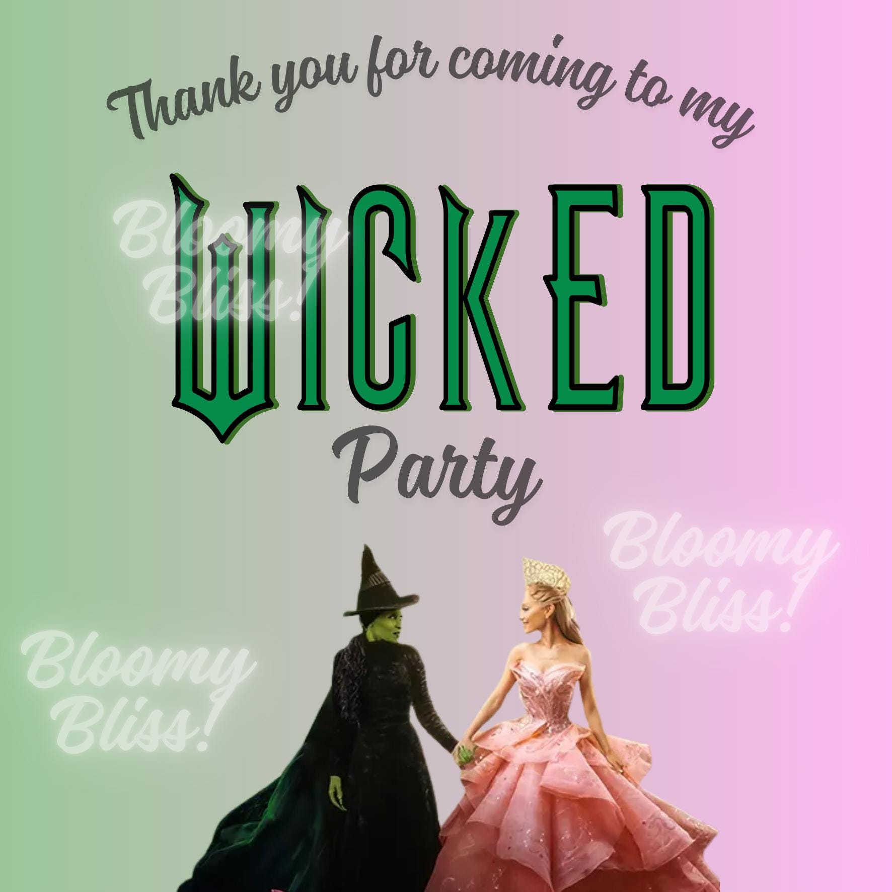 Wicked Party Bag Tag Labels | Printable Decorations Glinda and Elphaba ...