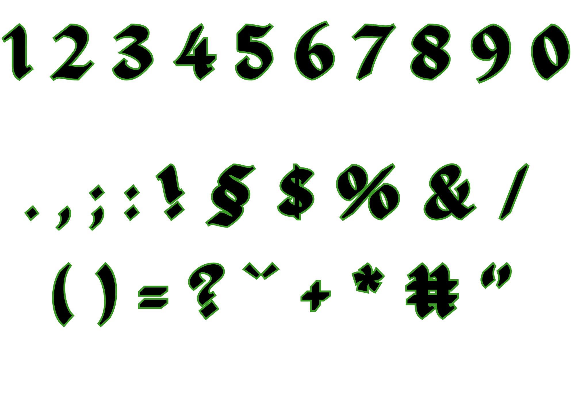 Wicked Custom Font Design |resizable PNG Files With Numbers + Logo Art ...