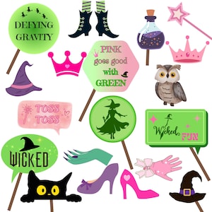 Wicked Photo Booth Props| Big Bundle – Witch Party Decor – Musical ...