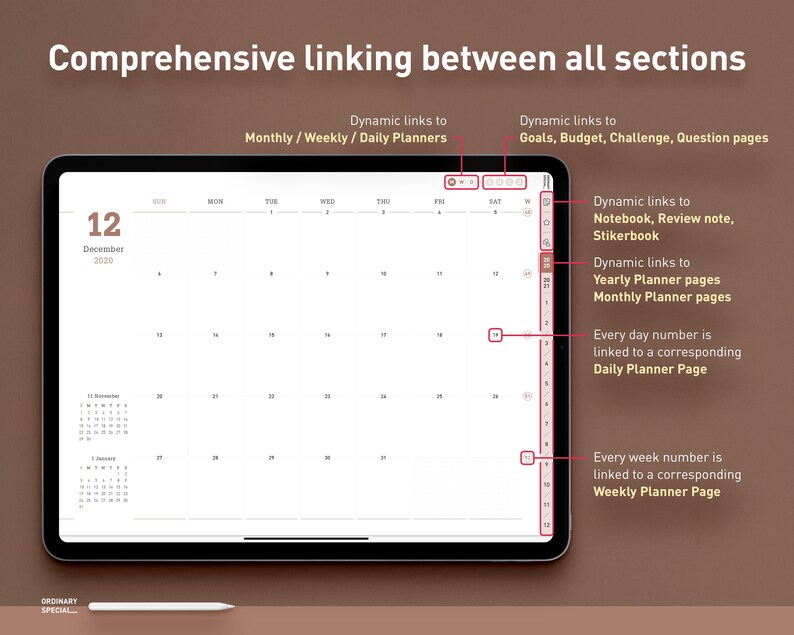 2021 Daily Digital Planner for Beginner, Goodnotes, Notability ...