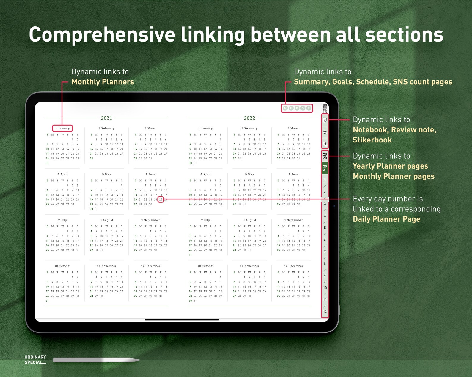 2021 Daily Digital Planner for Beginner, Goodnotes, Notability ...