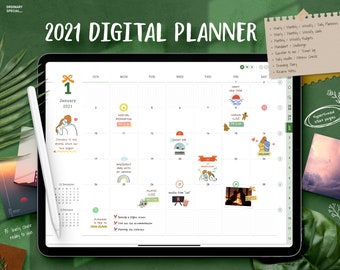 2021 Daily Digital Planner for Beginner, Goodnotes, Notability ...