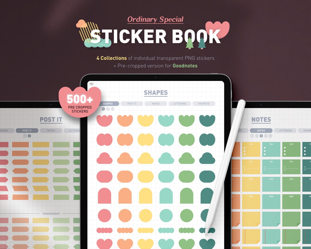 Digital Sticker Book for Goodnotes and Notability. Minialist Planner ...