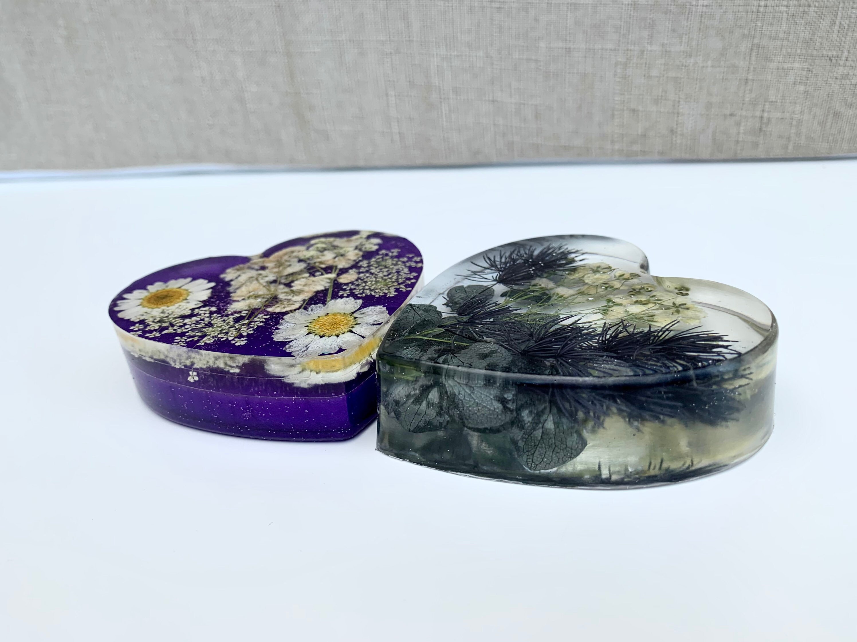 Real Preserved Flower Heart Paperweight Floral Home Decor | Etsy