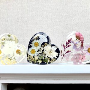Real Preserved Flower Heart Paperweight Floral Home Decor Home Office ...