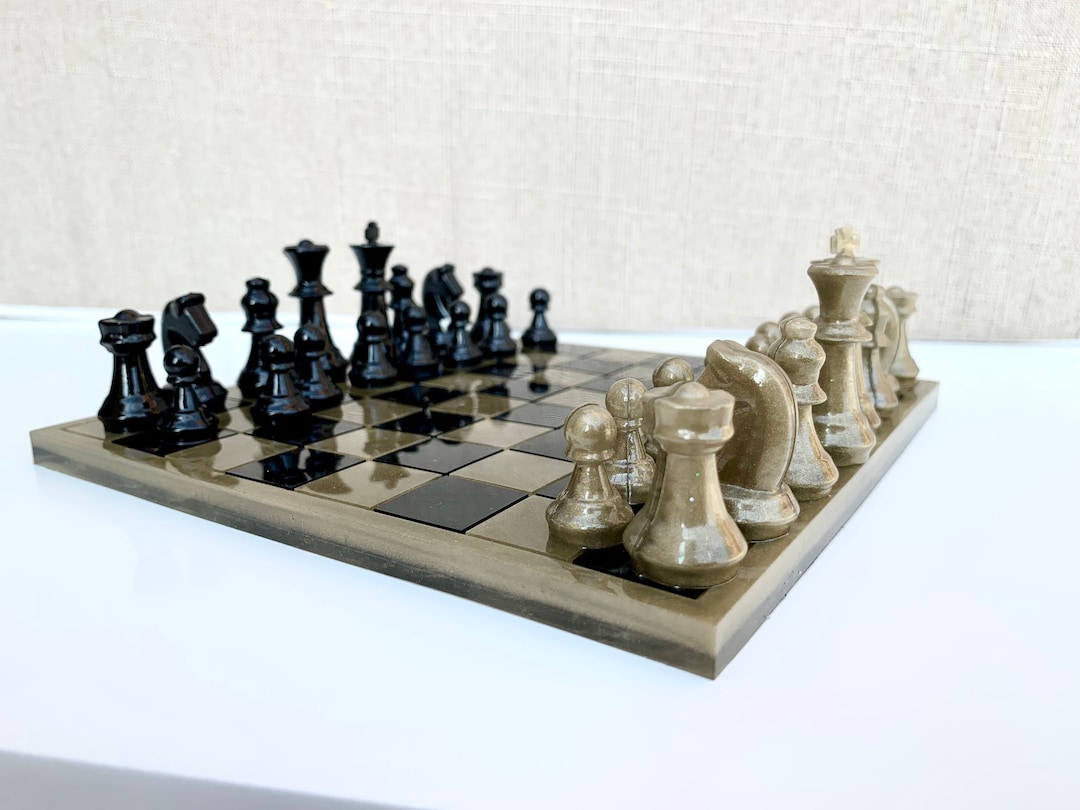 Custom Handmade Chess Set Chess Board Game Custom Coloured - Etsy