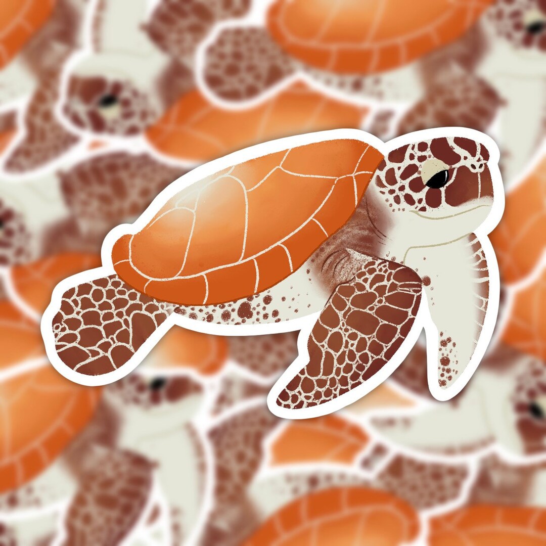 Cute Sea Turtle Sticker 2 Sizes Available, Matte, Waterproof Vinyl - Etsy