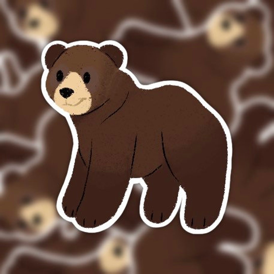 Cute Brown Bear Sticker 2 Sizes Available Matte Waterproof - Etsy
