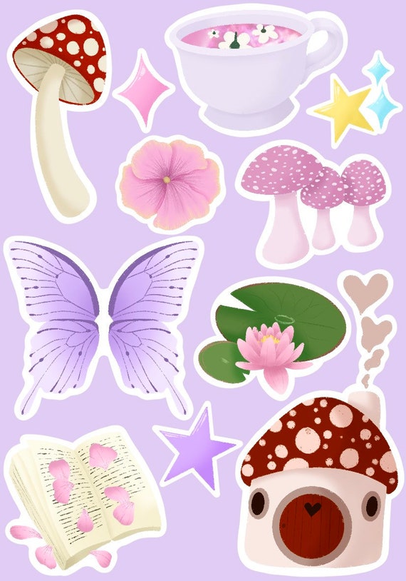 Fairy Themed Sticker Sheet Approx a5 size matte fairie | Etsy